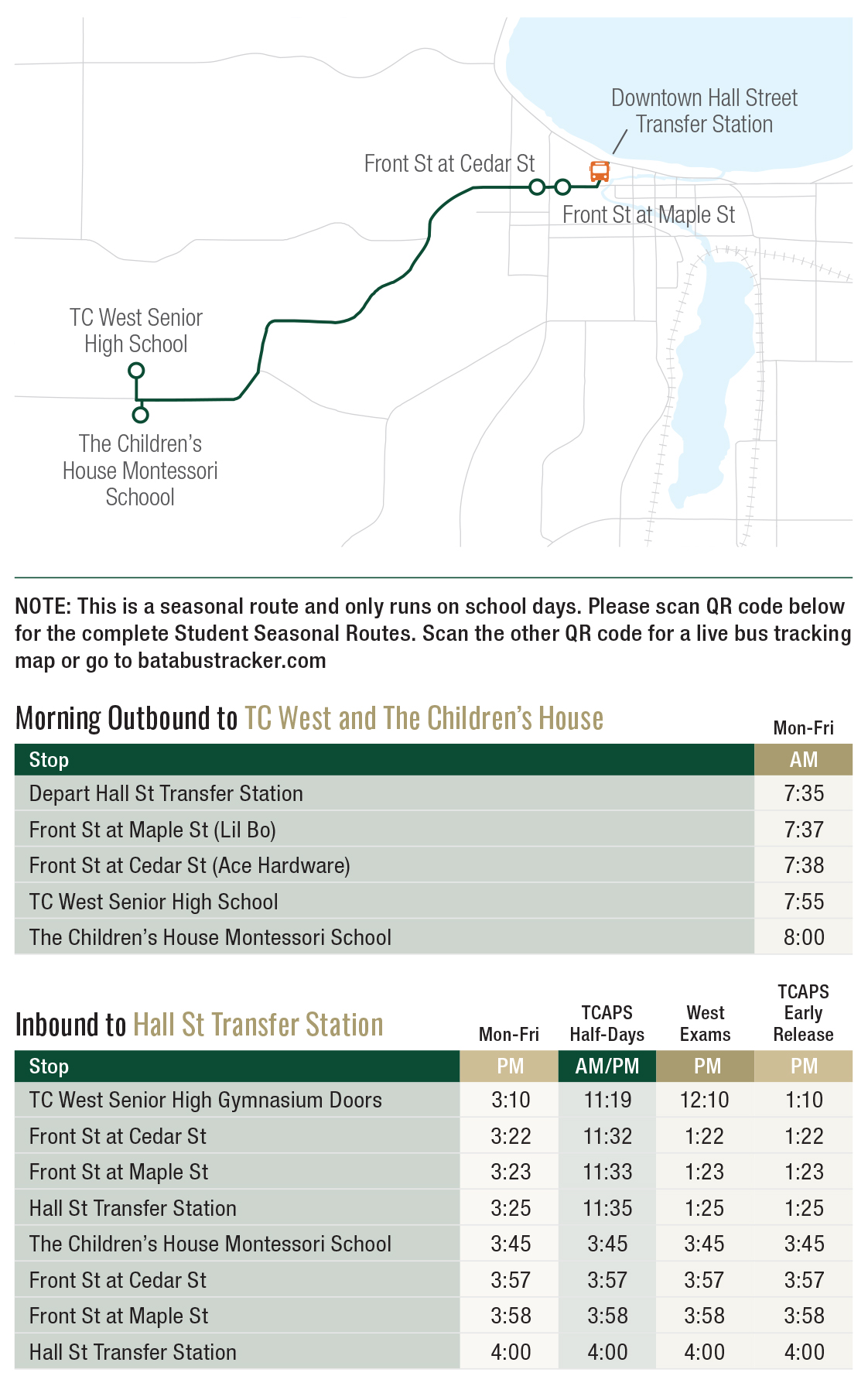 Student Seasonal Routes