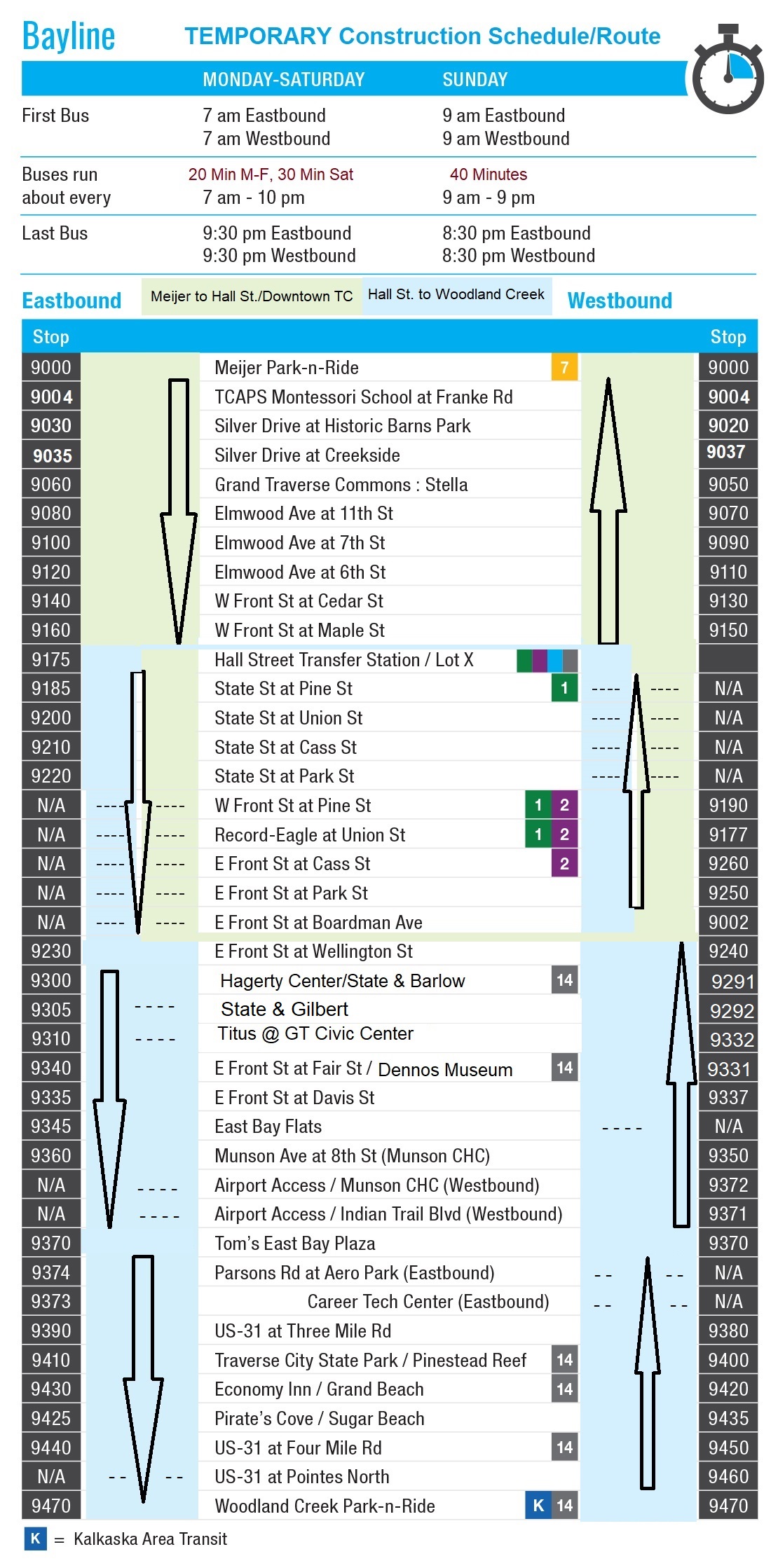 Bayline Bus Route | BATA | Traverse City Bus Transportation